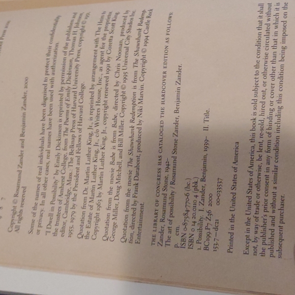 Accents | The Art Of Possibility By Rosamund Zander Book | Poshmark